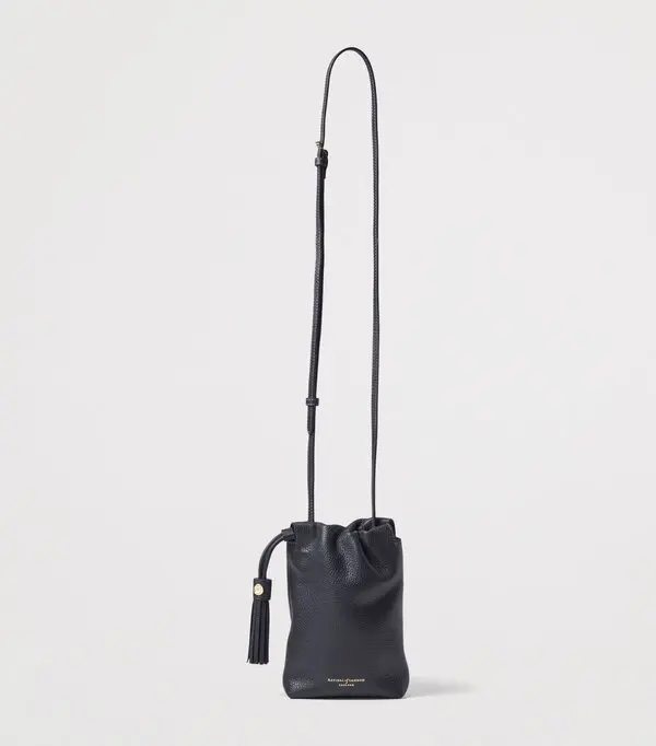 ASPINAL OF LONDON Leather Soho Cross-body Pouch - Navy
