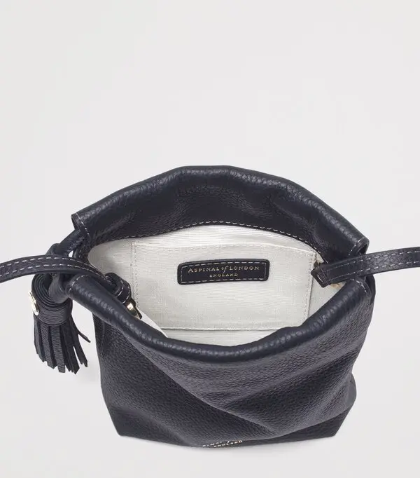 ASPINAL OF LONDON Leather Soho Cross-body Pouch - Navy