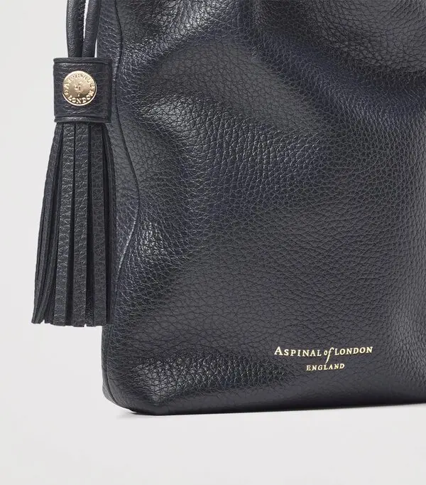 ASPINAL OF LONDON Leather Soho Cross-body Pouch - Navy