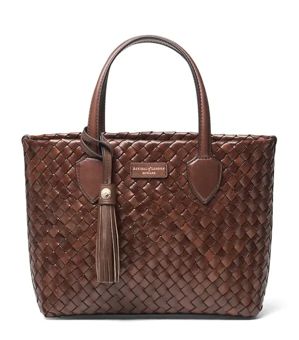 ASPINAL OF LONDON Small Leather Island Tote Bag - Brown