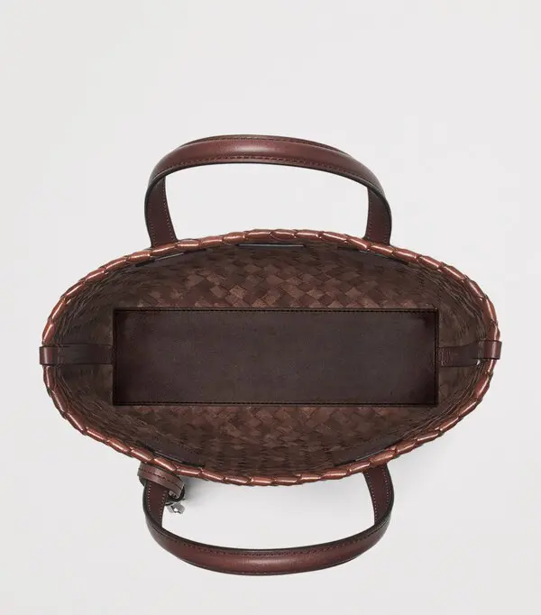 ASPINAL OF LONDON Small Woven Leather Tote Bag