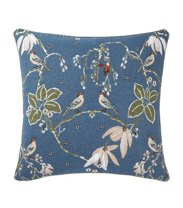 YVES DELORME Rameau Cushion Cover - Blue