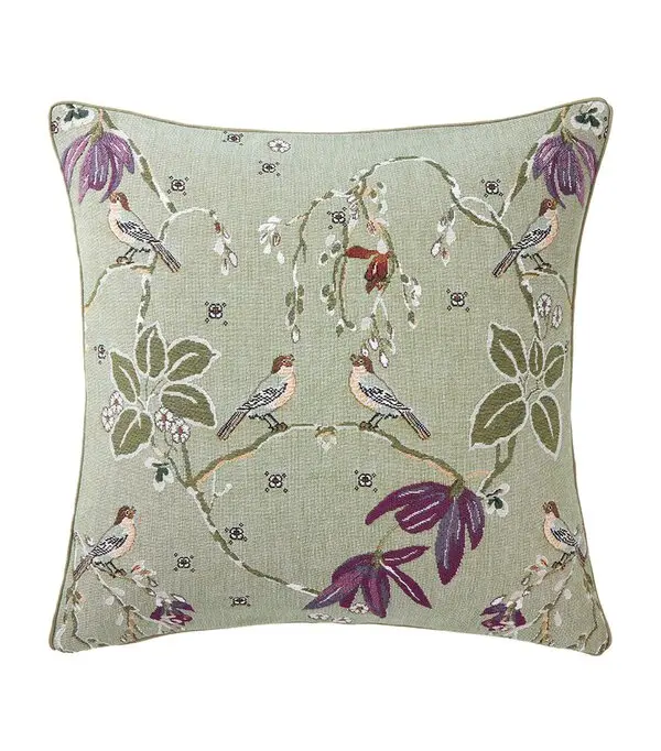 YVES DELORME Rameau Cushion Cover - Green