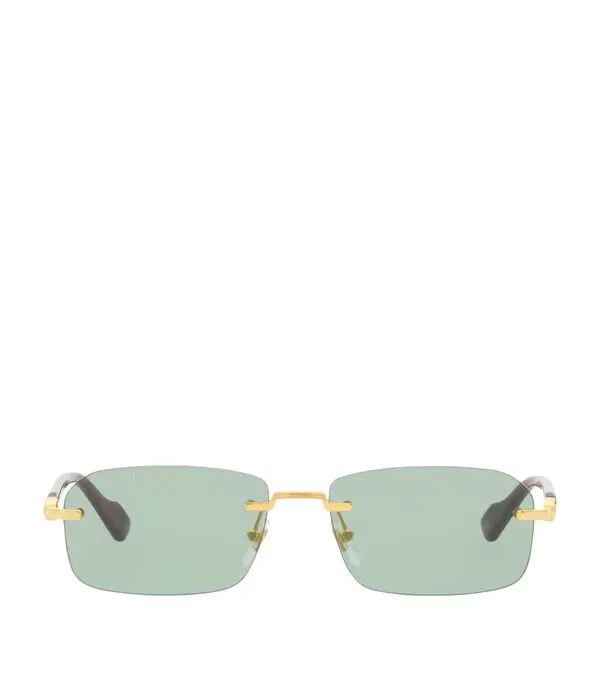 Gucci Rectangle Sunglasses - Gold