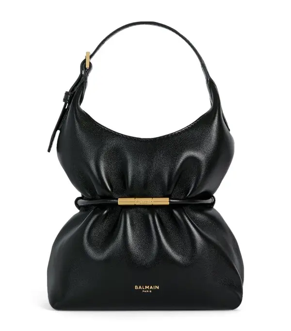 Balmain Mini Leather Sphynx Shoulder Bag - Black