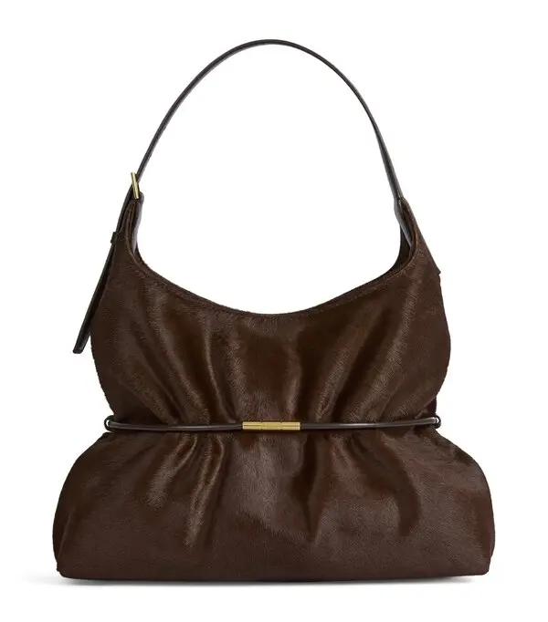 Balmain Medium Pony Hair Sphynx Shoulder Bag