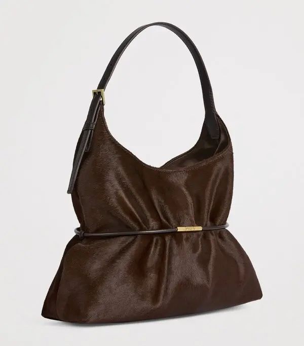 Balmain Medium Pony Hair Sphynx Shoulder Bag
