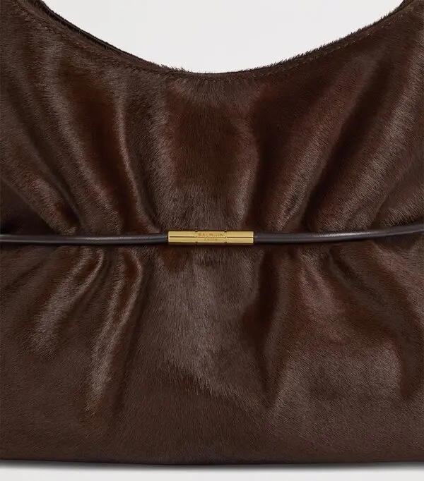 Balmain Medium Pony Hair Sphynx Shoulder Bag