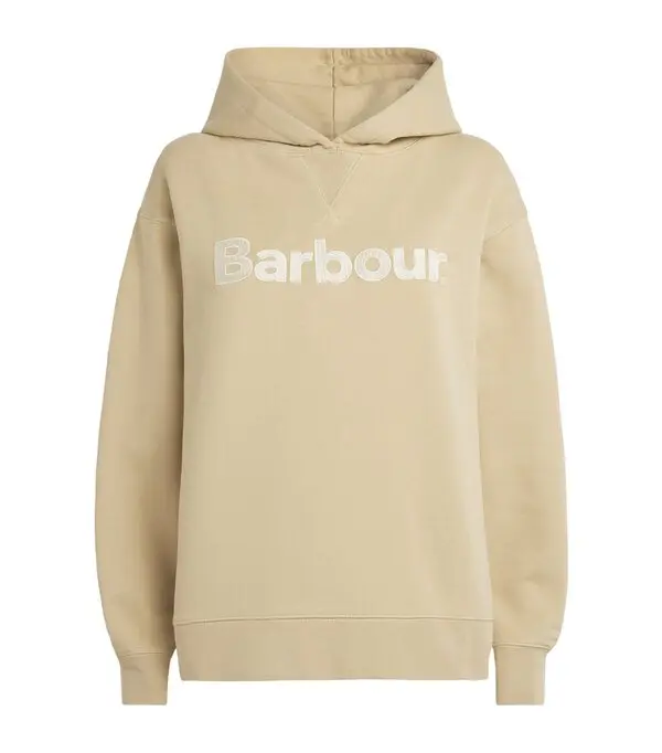 Barbour Cotton Logo Hartland Hoodie - Beige