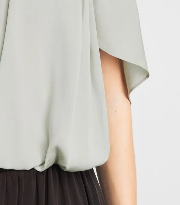 Vince Stretch-silk Cape-sleeve Bubble Blouse
