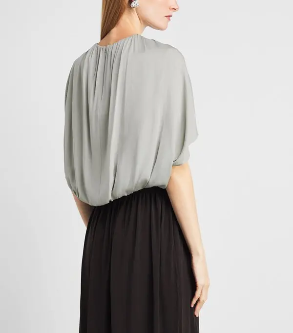Vince Stretch-silk Cape-sleeve Bubble Blouse