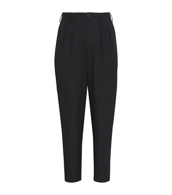 Yohji Yamamoto Wool Pleated Straight Trousers