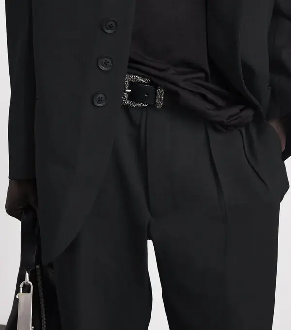 Yohji Yamamoto Wool Pleated Straight Trousers