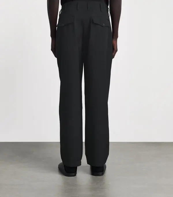 Yohji Yamamoto Wool Pleated Straight Trousers