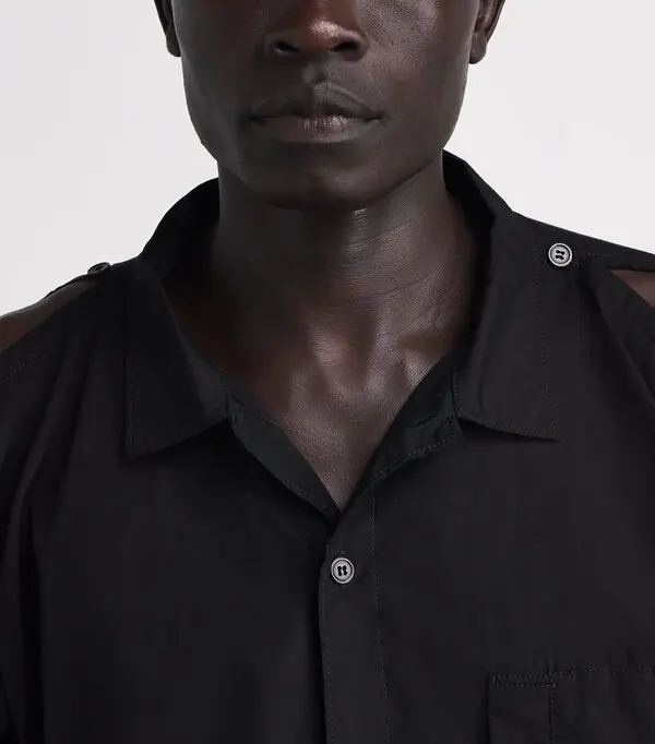 Yohji Yamamoto Cotton Buttoned-shoulder Shirt