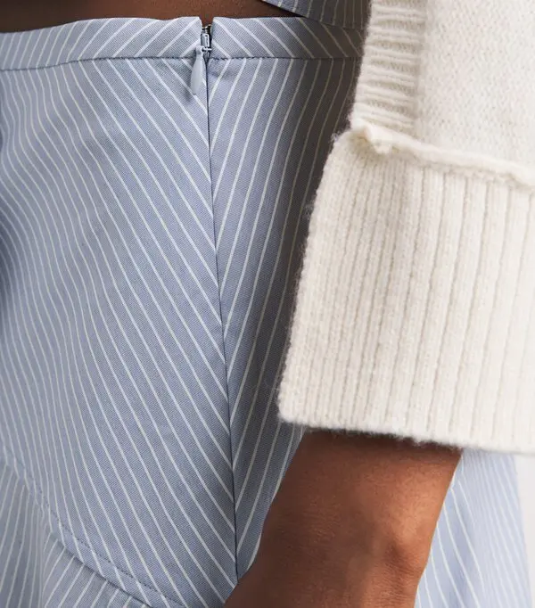 Theory Stripe Midi Skirt
