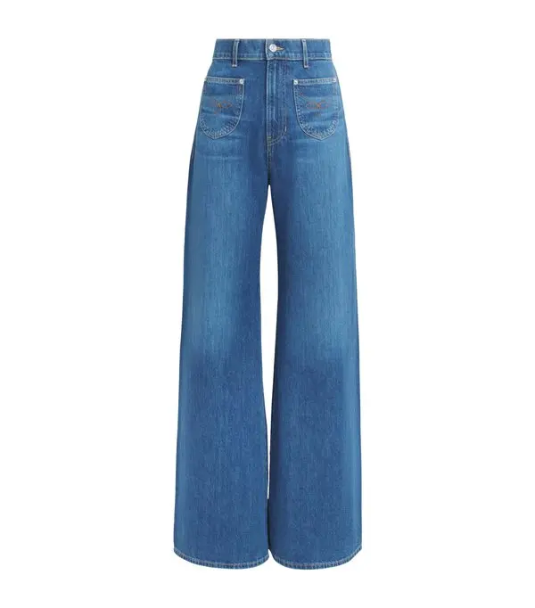 Veronica Beard Western Grant Wide-leg Jeans - Beige