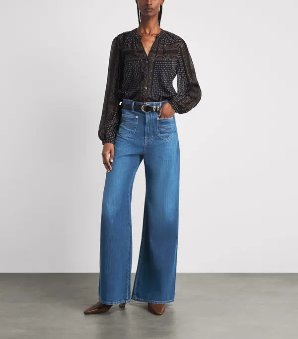 Veronica Beard Western Grant Wide-leg Jeans