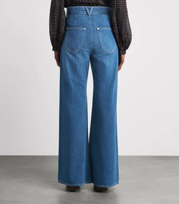 Veronica Beard Western Grant Wide-leg Jeans