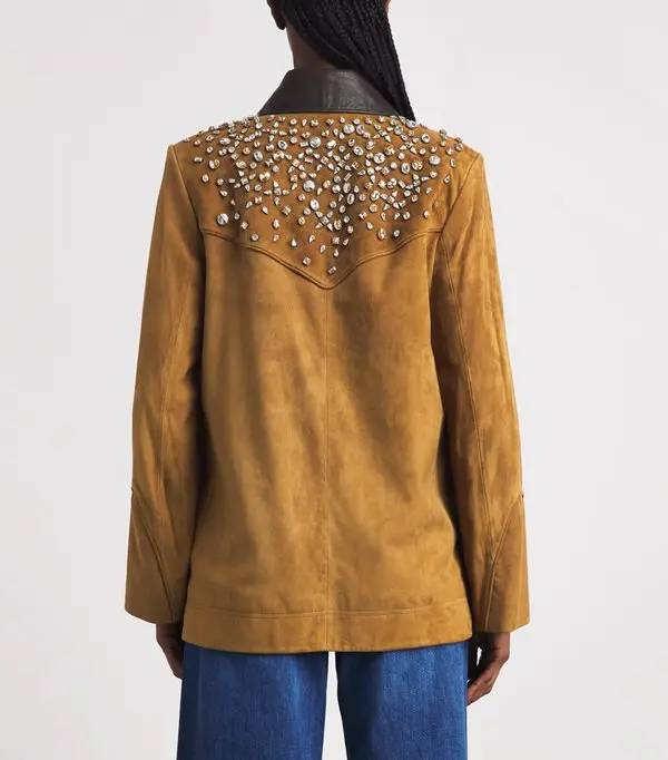 Veronica Beard Suede Embellished Shannon Jacket