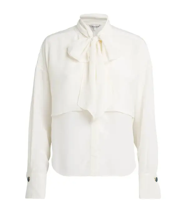 Veronica Beard Scarf-neck Darlis Blouse - Ivory