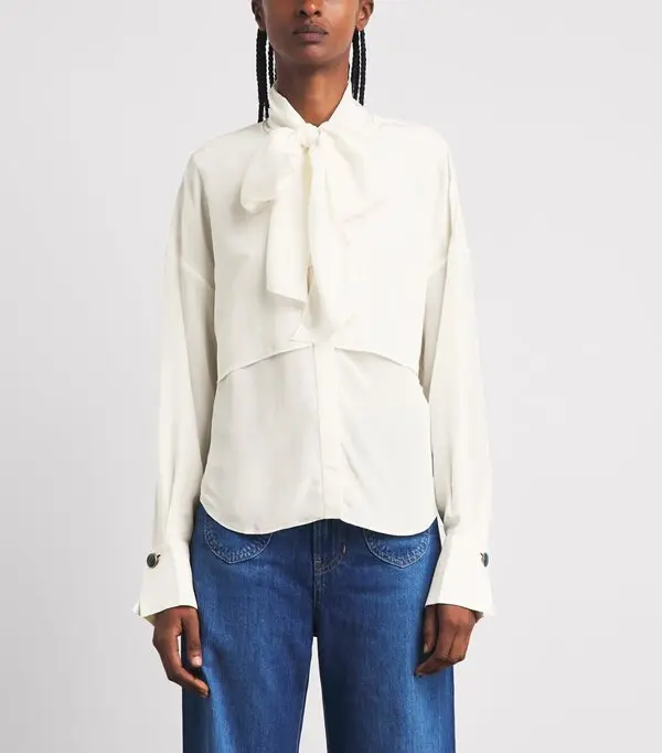 Veronica Beard Scarf-neck Darlis Blouse