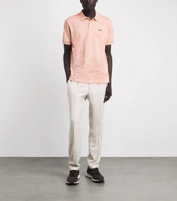 BOSS Cotton Jacquard Network Polo Shirt