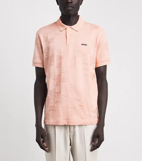 BOSS Cotton Jacquard Network Polo Shirt