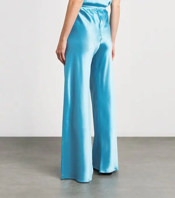 LESET Satin Barb Wide-leg Trousers