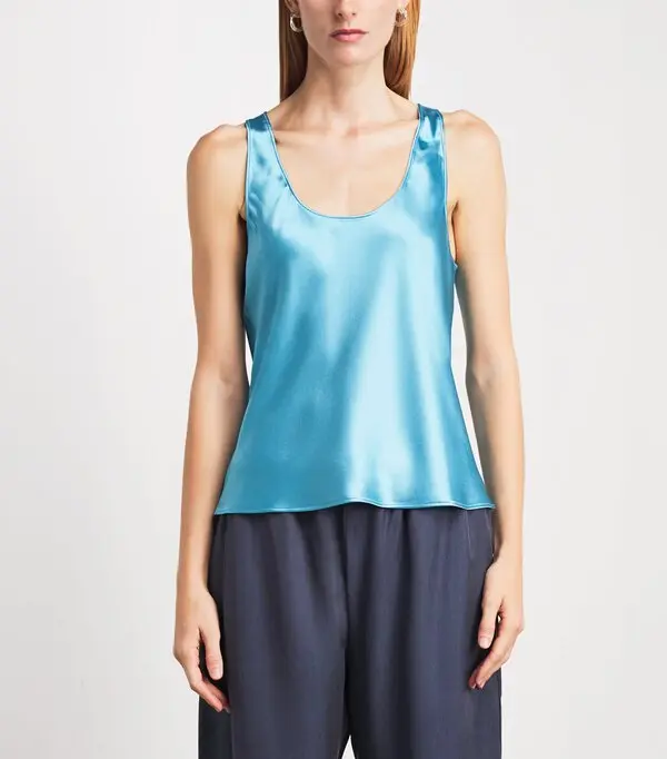 LESET Satin Barb Tank Top
