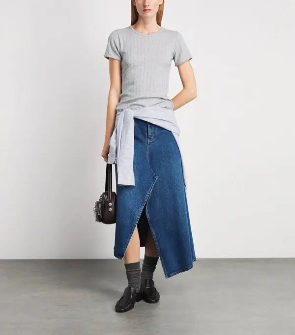 LESET Cotton Pointelle Short-sleeve T-shirt