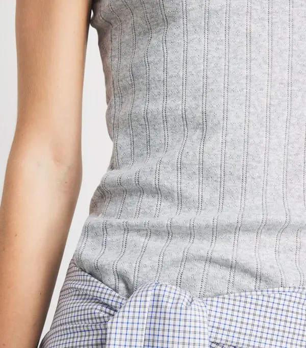 LESET Cotton Pointelle Short-sleeve T-shirt