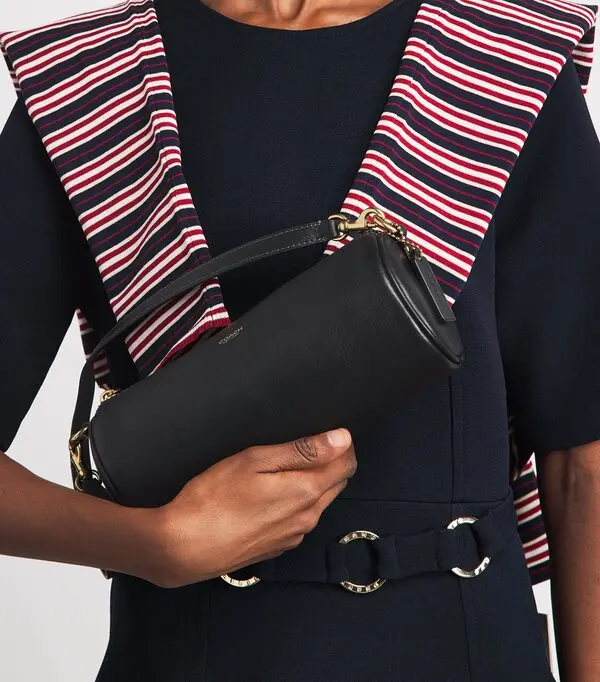 COACH Leather Barrel Shoulder Bag - Black