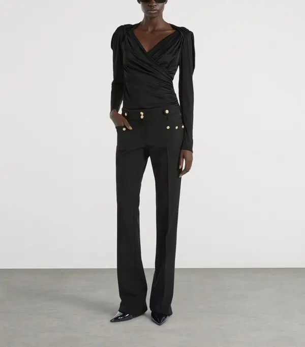 Balmain Jersey Draped Top