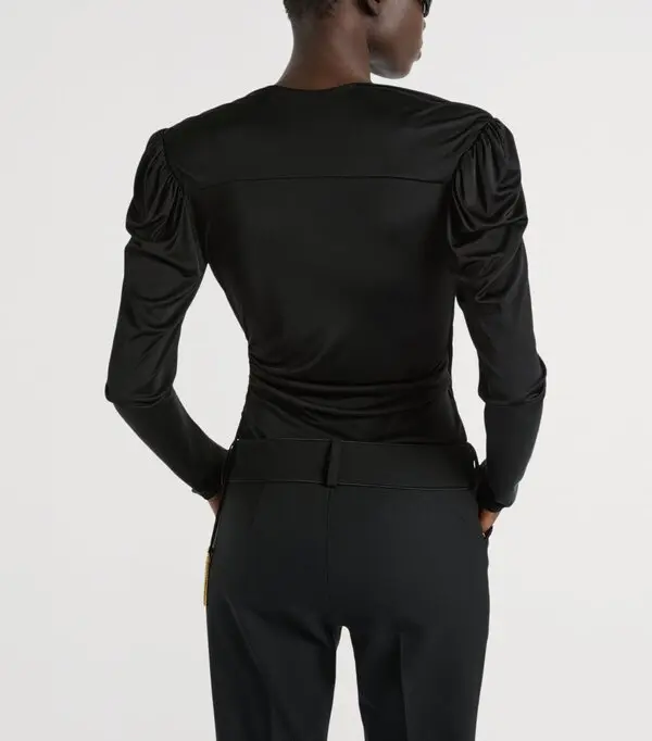 Balmain Jersey Draped Top