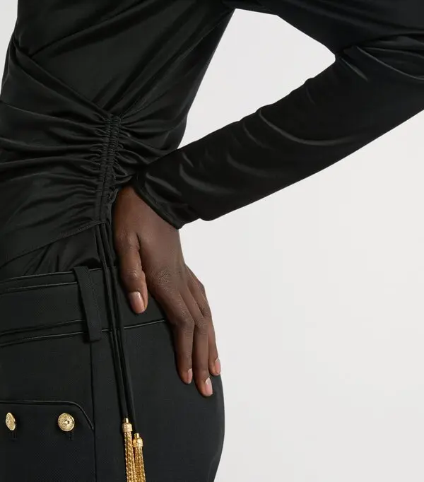 Balmain Jersey Draped Top
