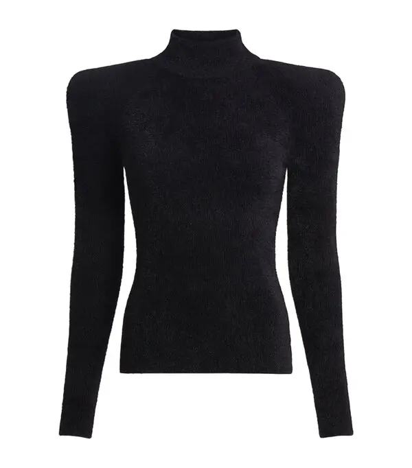 Balmain Fluffy Ribbed-knit Sweater