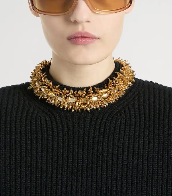 Balmain Virgin Wool-cashmere Embellished Sweater