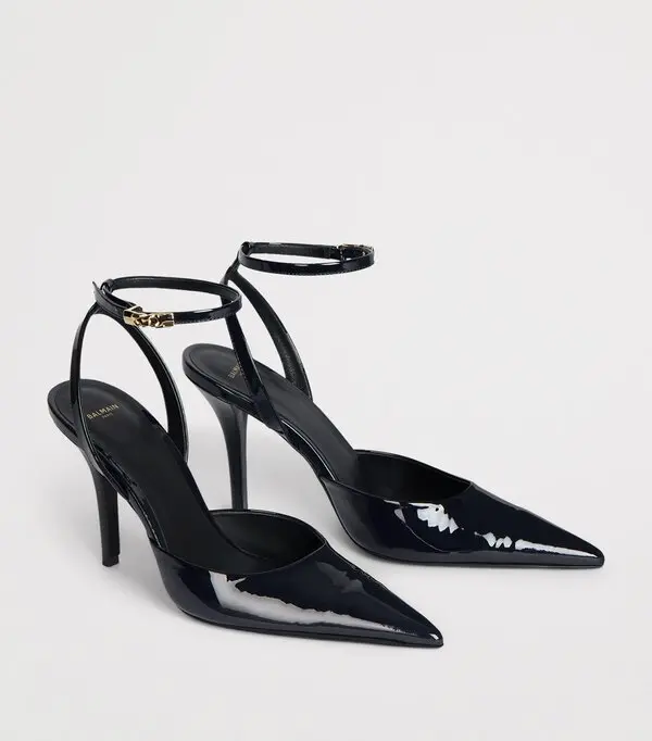 Balmain Patent Leather Strappy Pumps 95