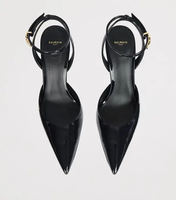 Balmain Patent Leather Strappy Pumps 95