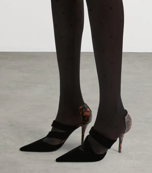 Balmain Leather And Velvet Pumps
