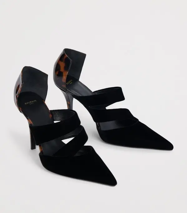 Balmain Leather And Velvet Pumps