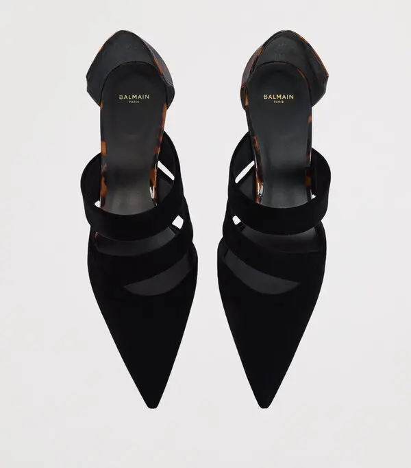 Balmain Leather And Velvet Pumps