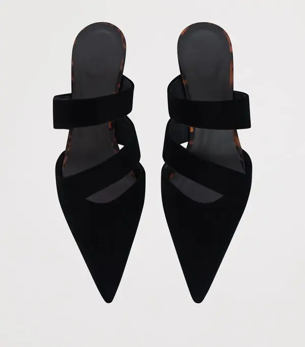 Balmain Velvet Heeled Mules 45