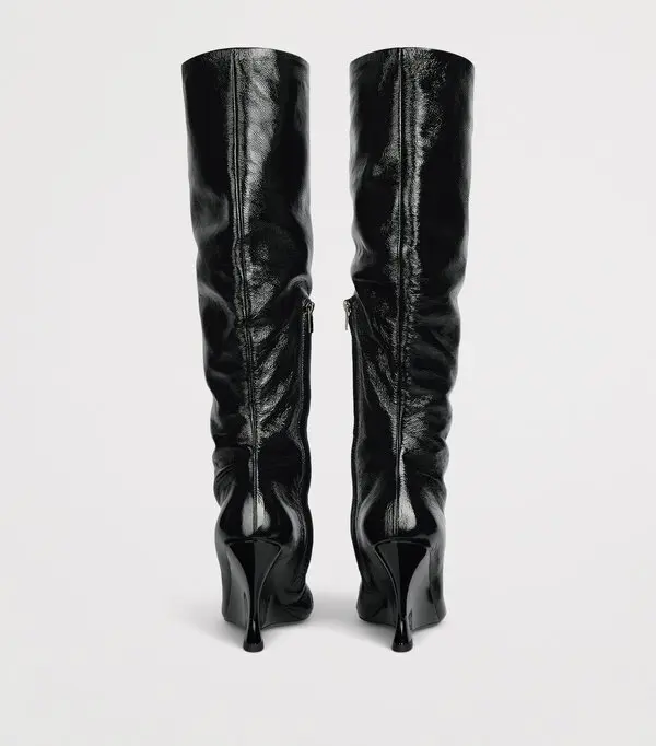Balmain Leather Wedge Ankle Boots