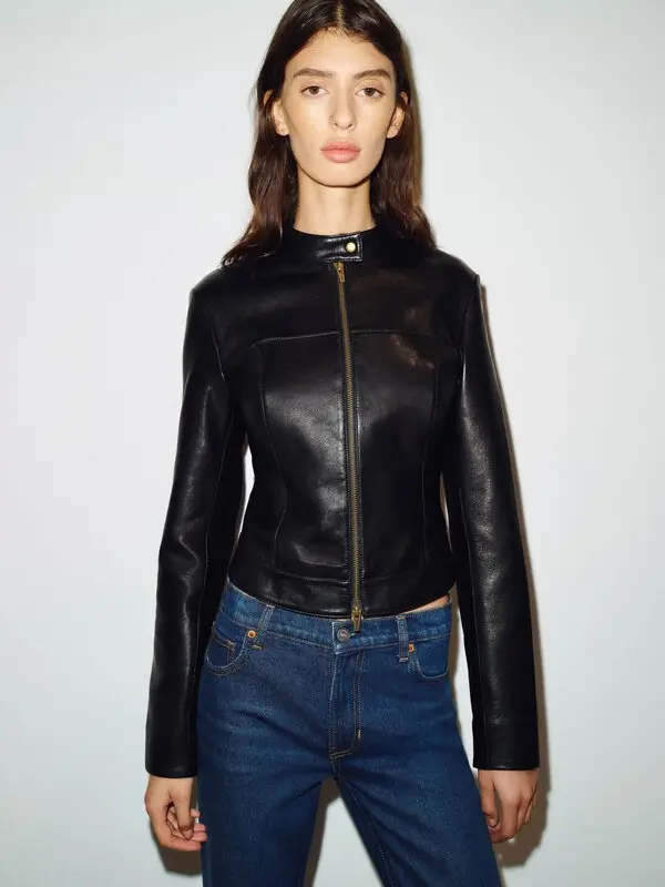 REFORMATION Veda Maire Jacket Leather - Black