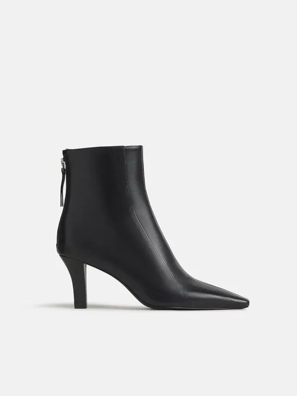 REFORMATION Jeanne Ankle Boot Leather Snake - Black