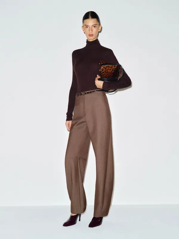 REFORMATION Jackie Bow Leg Pant - Brown