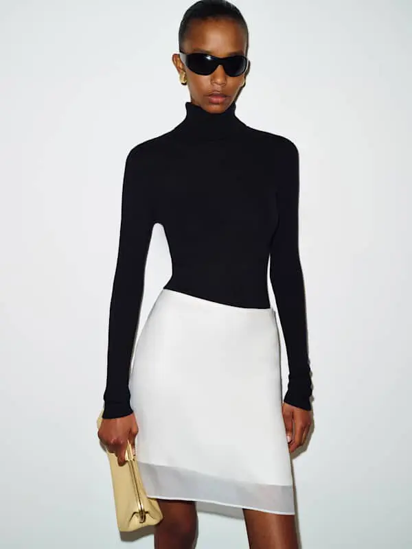 REFORMATION Jimmy Choo Square Frame Rimless Sunglasses - Ivory