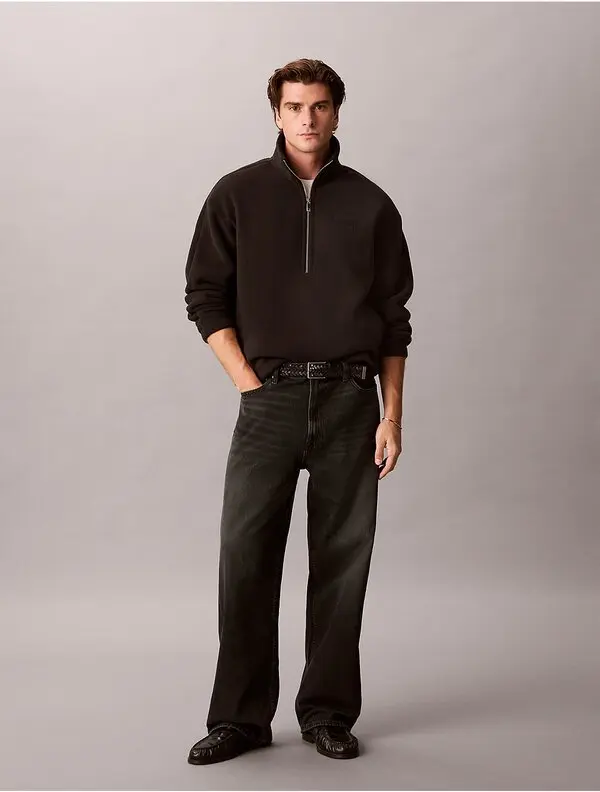 Calvin Klein Fleece Quarter Zip Pullover - Black